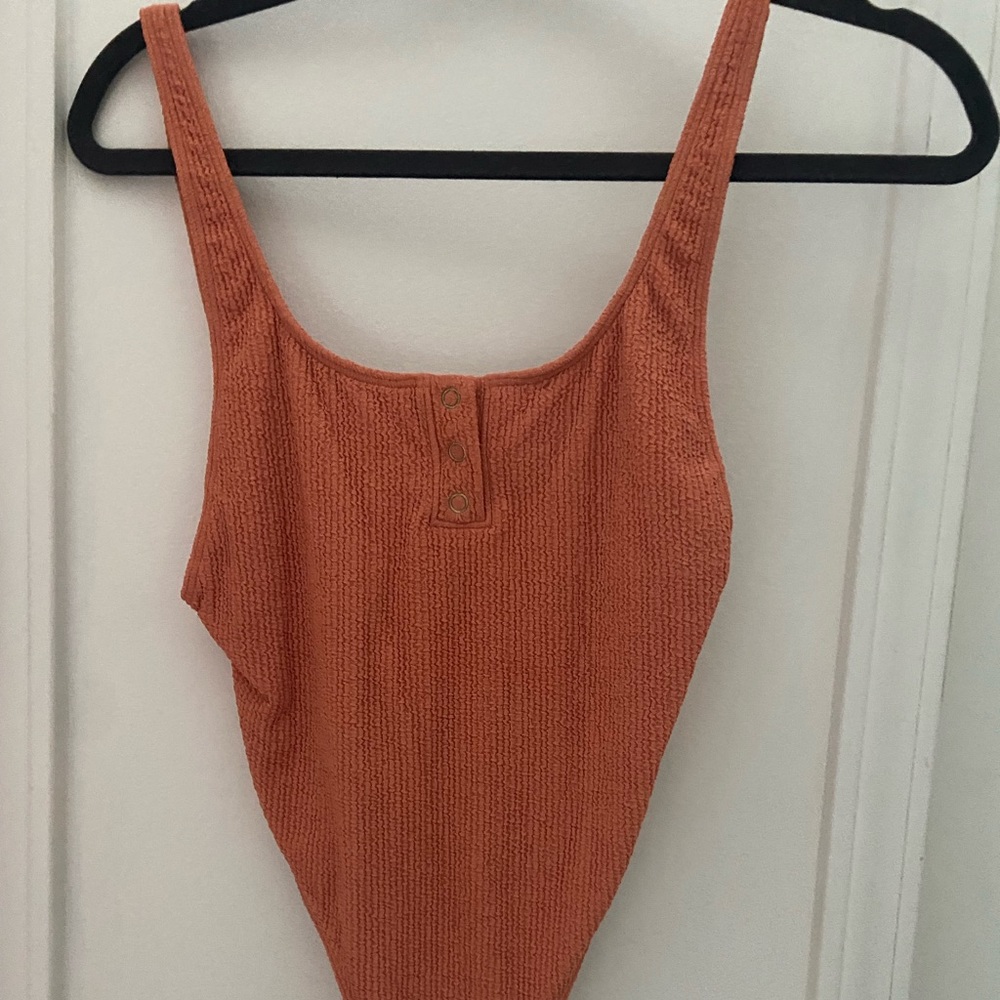 Roxy High Leg Semi Cheeky Orange One Piece Swimsuit - Gem